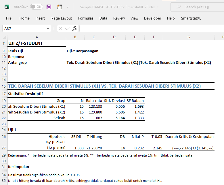 Cara Analisis Statistik Uji-T Student
